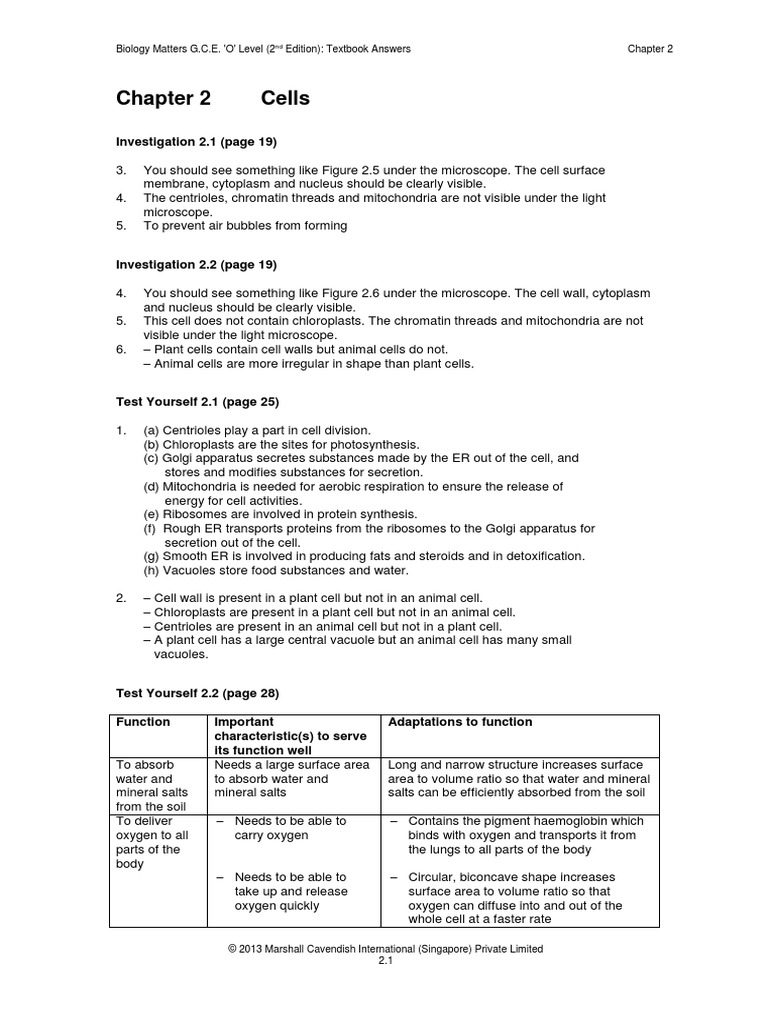 Pure Bio CH 2 Textbook Answers PDF | PDF | Endoplasmic Reticulum | Cell (Biology)