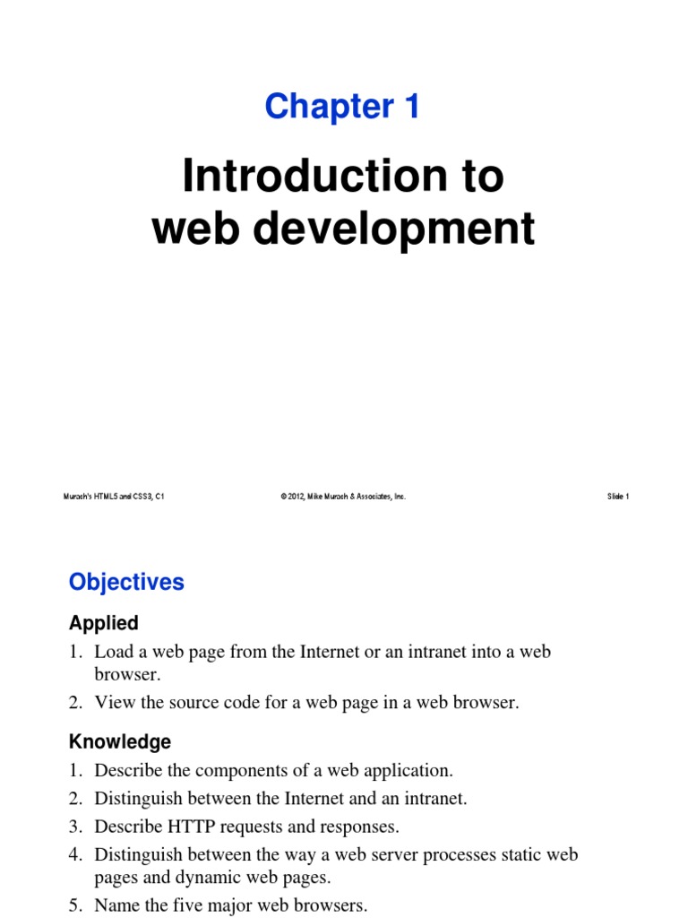 Chapter 1 | PDF | Html5 | Dynamic Web Page