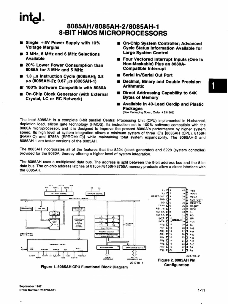 8085 Data Sheet | PDF