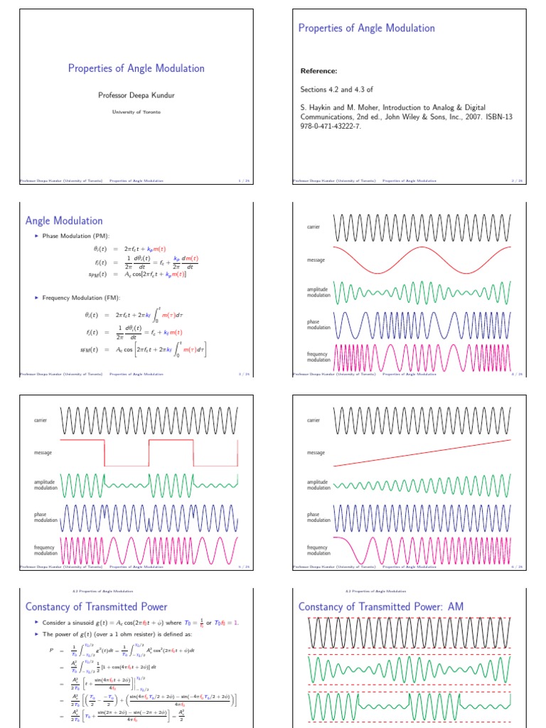 Properties of Angle Modulation | PDF | Modulation | Radio Technology