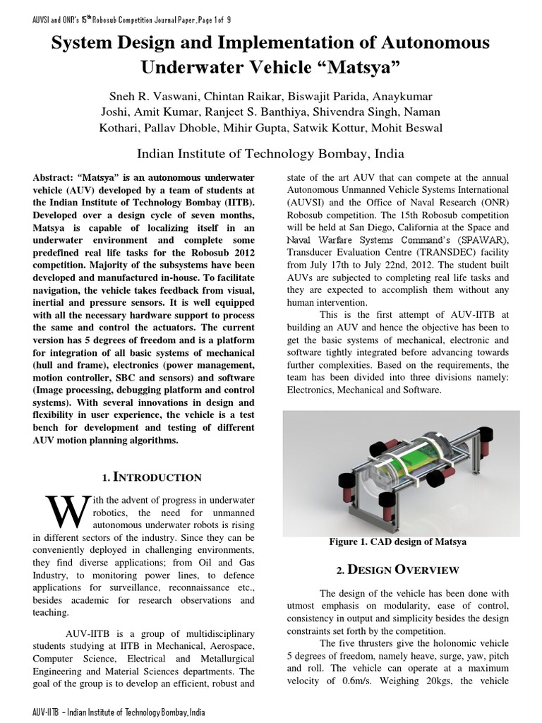 System Design and Implementation of Autonomous Underwater Vehicle ...