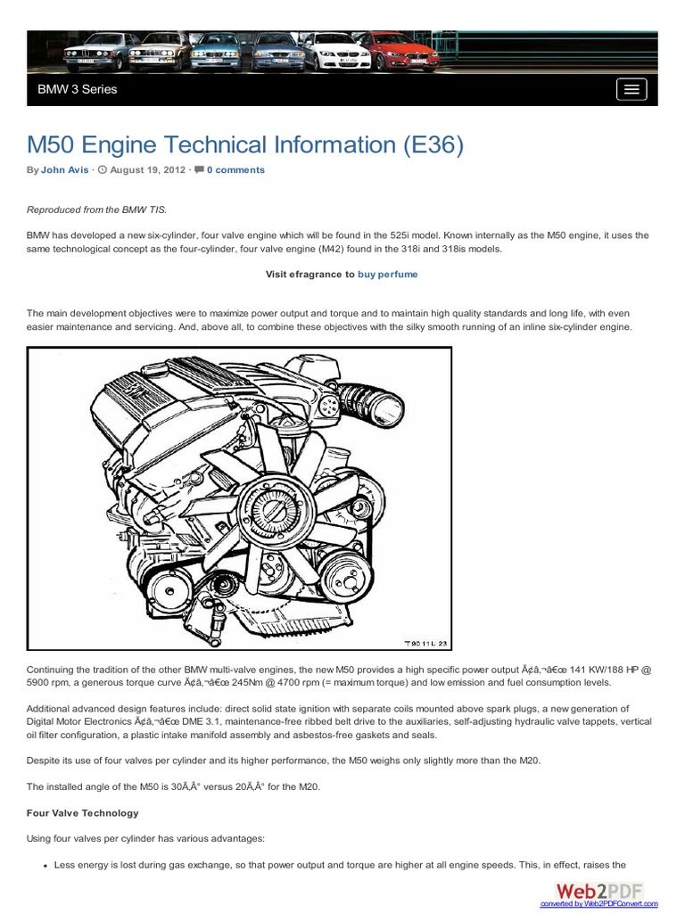 BMW M50 Engine Specs and Features | PDF | Fuel Injection | Ignition System