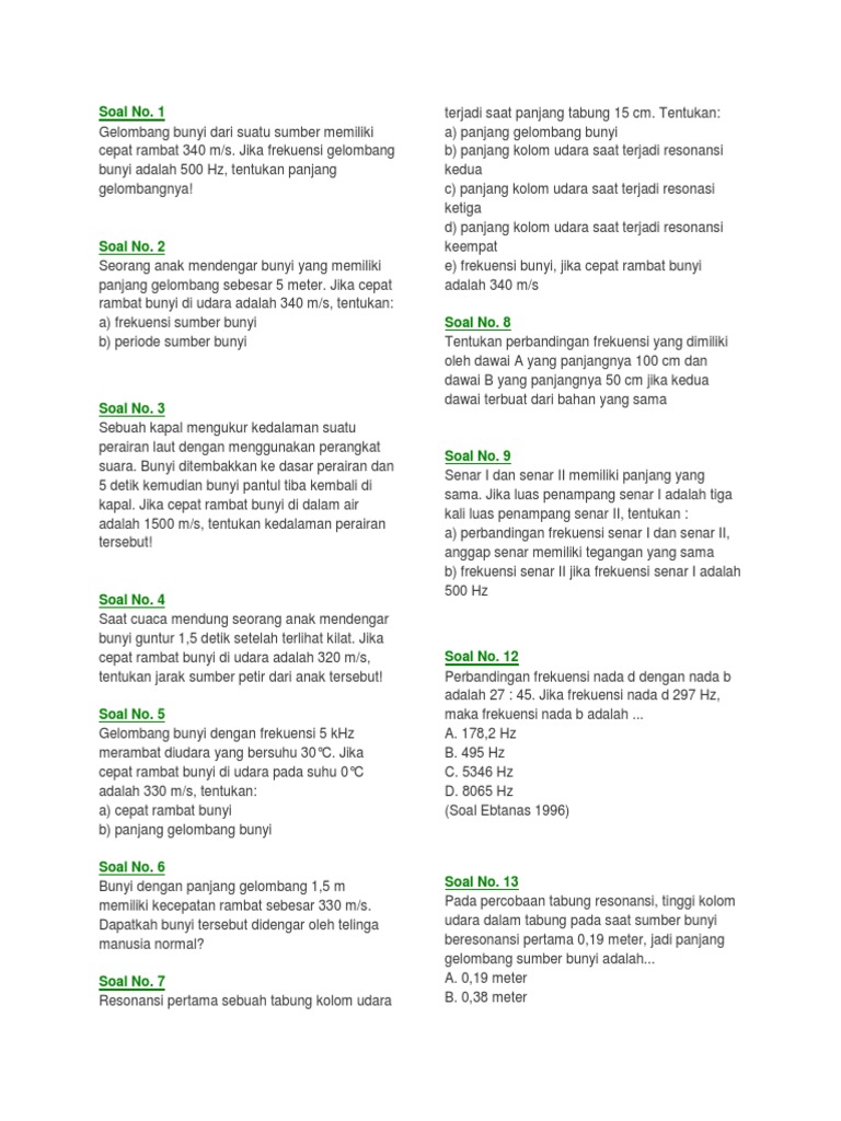 Soal Bunyi | PDF | Seni