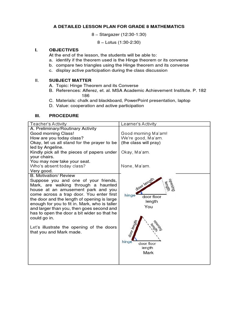 1 DLP Hinge Theorem and Its Converse | PDF | Triangle | Geometry