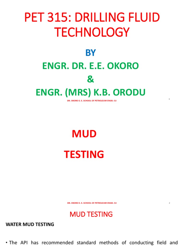 Mud Testing | PDF | Ph | Viscosity