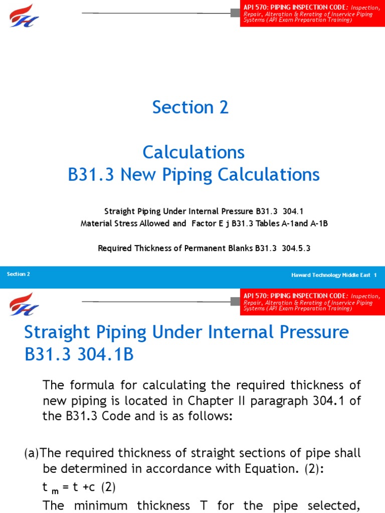 Section 2 Calculations B31.3 New Piping Calculations | PDF | Pipe ...