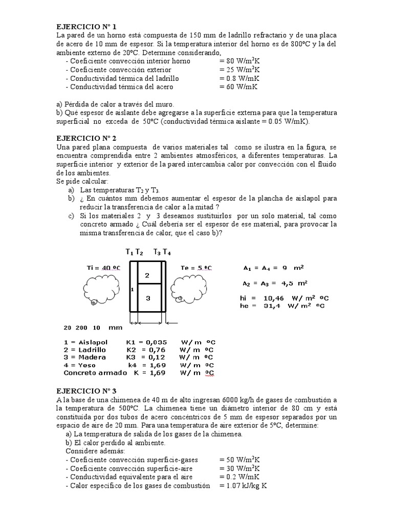 PROBLEMAS Transferencia de Calor | PDF