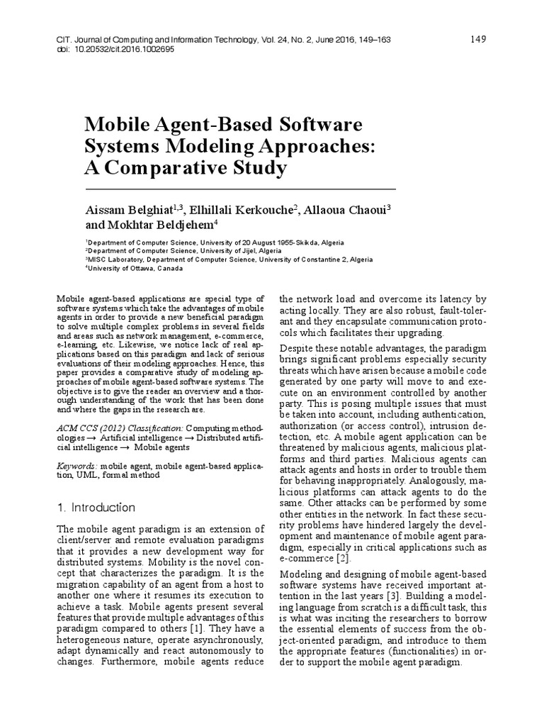 Mobile Agent-Based Software | PDF | Agent Based Model | Unified Modeling Language