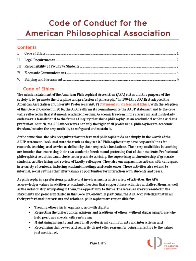 Apa-Code of Conduct | PDF | Discrimination | Sexual Harassment