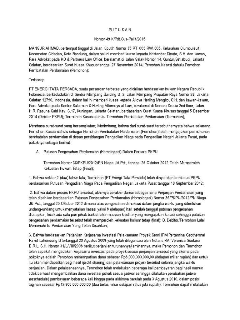 Contoh Pu T U S A N | PDF | Politik | Hukum