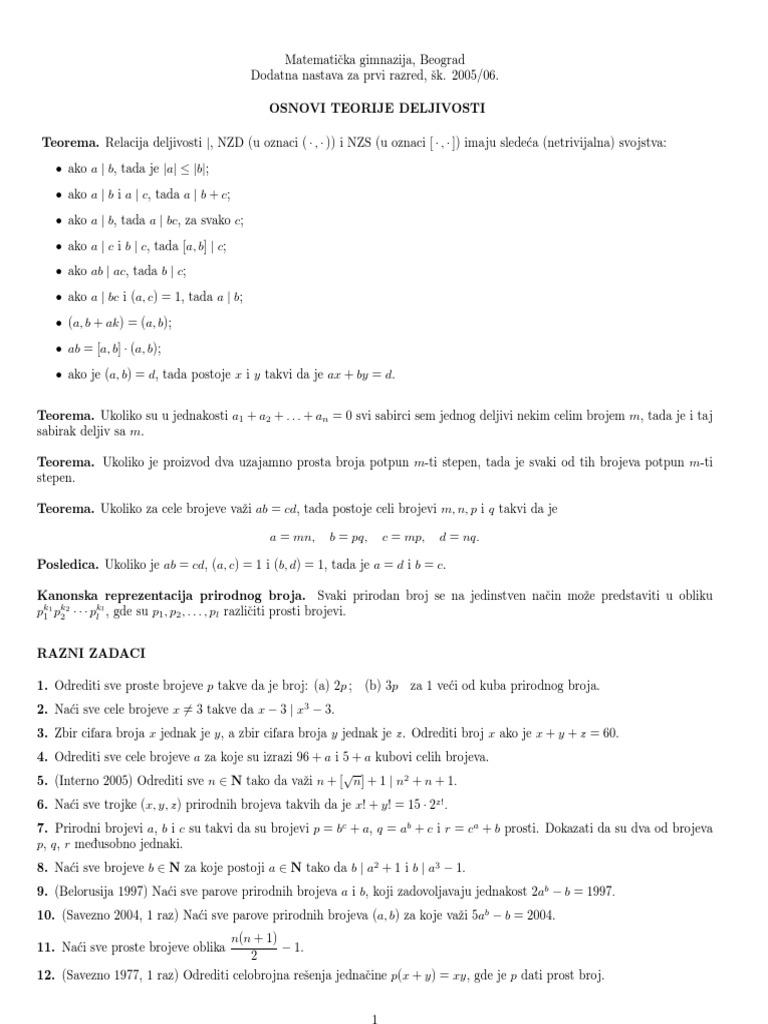 Deljivost Ap PDF | PDF