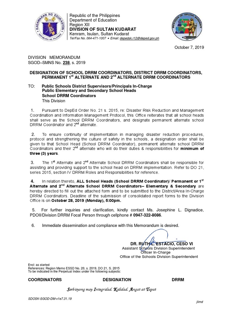 2019 Designation of Coordinators PDF | PDF | Public Sphere | Government