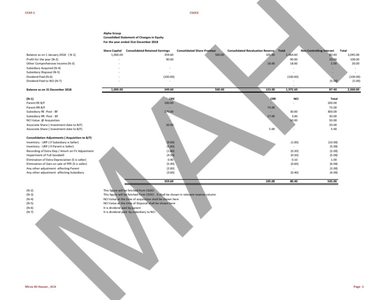 SOCE Format PDF | Download Free PDF | Consolidation (Business ...