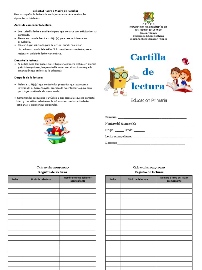 Cartilla de Lectura 2019-2020 | Educación primaria | Modificación de ...