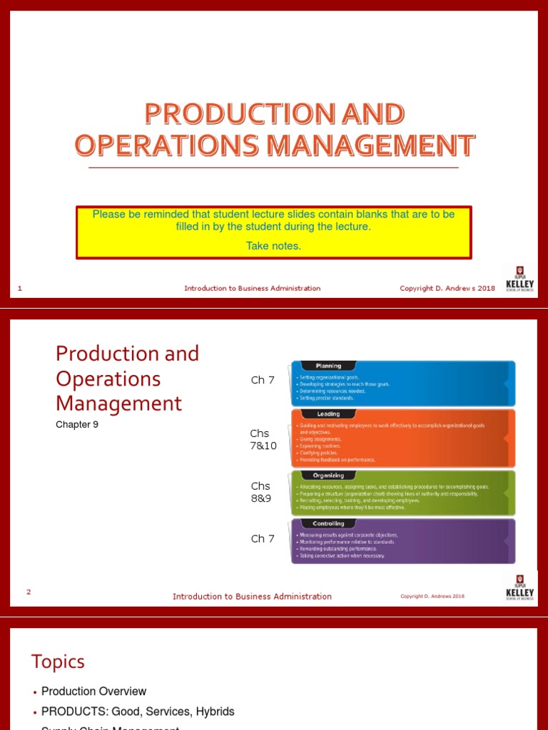 Chapter 9. Production and Operations Management Pslides | PDF ...