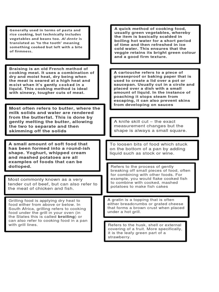 Understanding TLE and Cookery Terms | PDF | Grilling | Foods