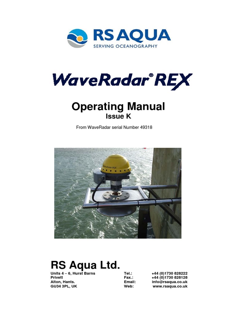 WaveRadar REX Operating Manual K | PDF | Power Supply | Radar