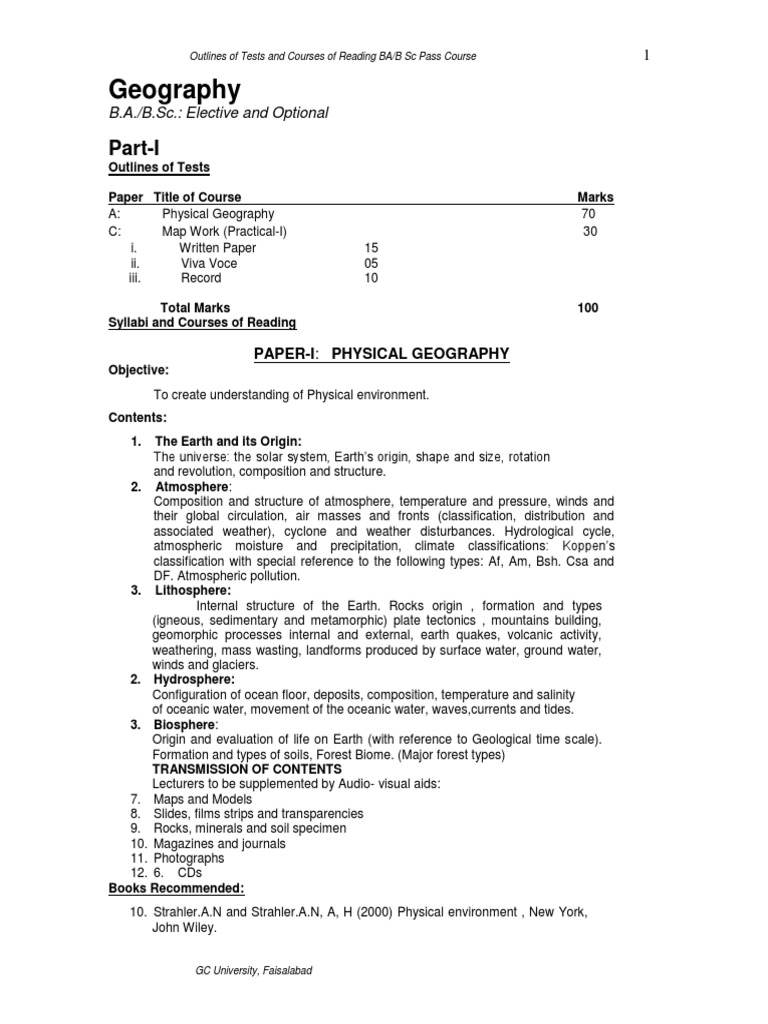 Geography: Part-I | PDF | Earth | Geography