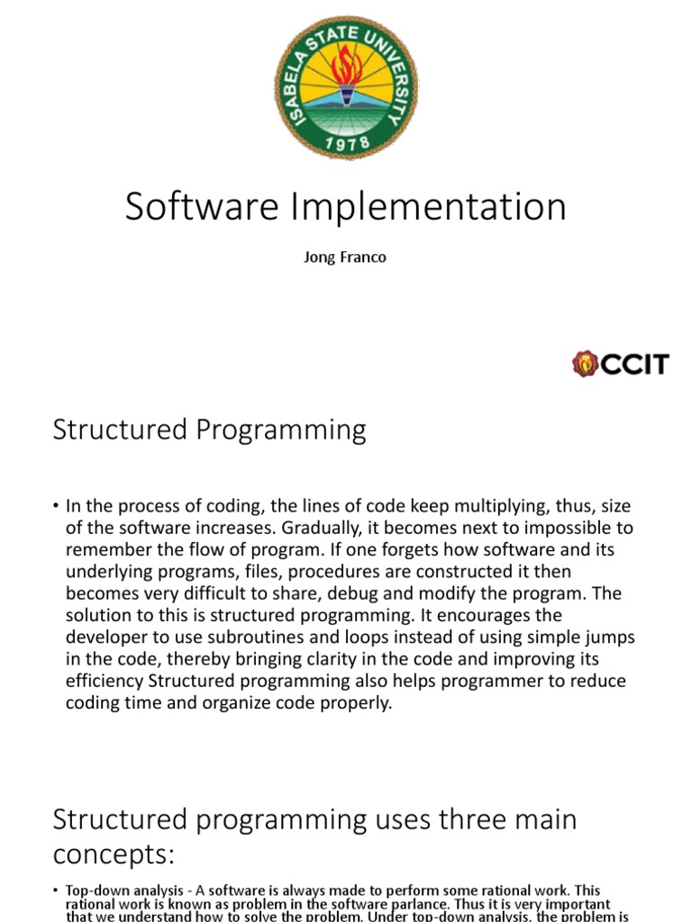 Software Implementation | PDF | Functional Programming | Subroutine