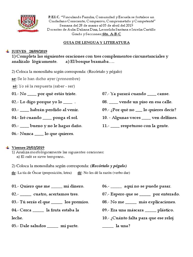 6to Grado Guia Lengua y Literatura 280319 | PDF | Entorno natural ...