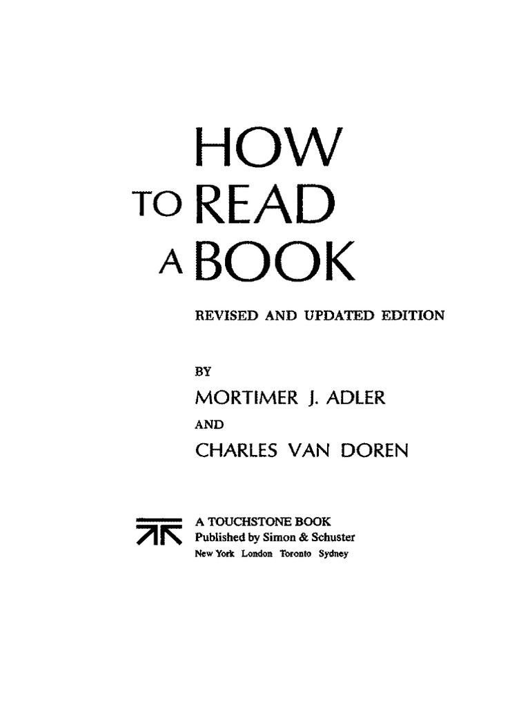 How To Read A Book PDF