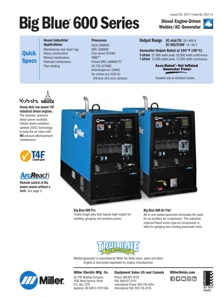 ED115 Big Blue 600 Series English | PDF | Welding | Construction