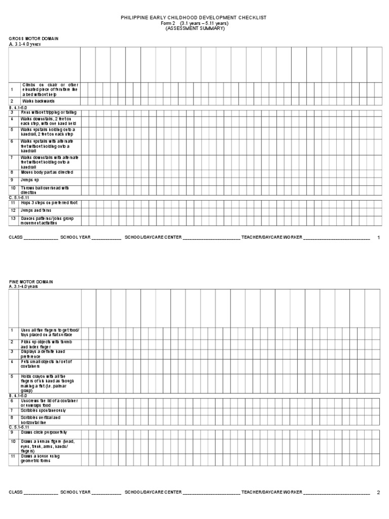 PECD - CHECKLIST-Assessment Summary English Version | PDF | Verb | Hand
