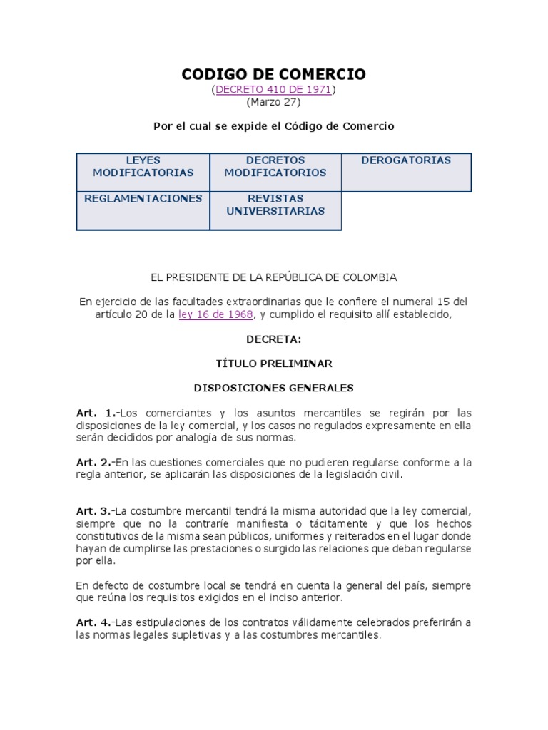 Codigo de Comercio | PDF | Sociedad de responsabilidad limitada ...
