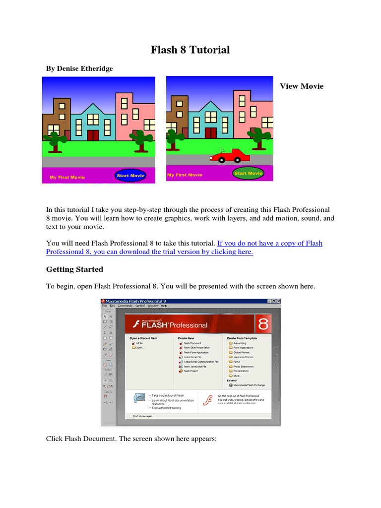Flash 8 Tutorial | PDF | Menu (Computing) | Button (Computing)