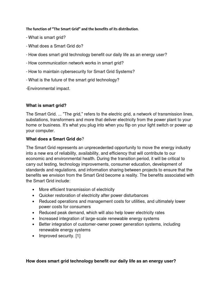 Smart Grid: Benefits & Future Insights | PDF | Smart Grid | Electrical Grid