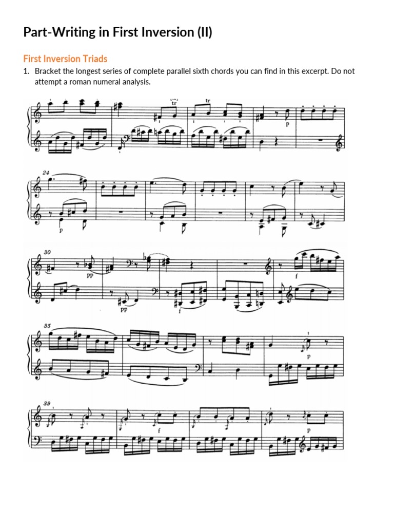 Part-Writing in First Inversion (II) | PDF