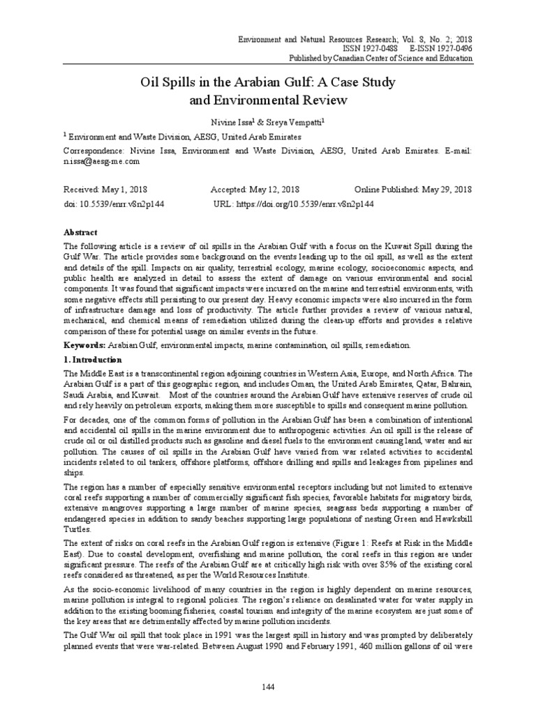 Gulf War Oil Spill - Case Study | PDF | Oil Spill | Environmental ...