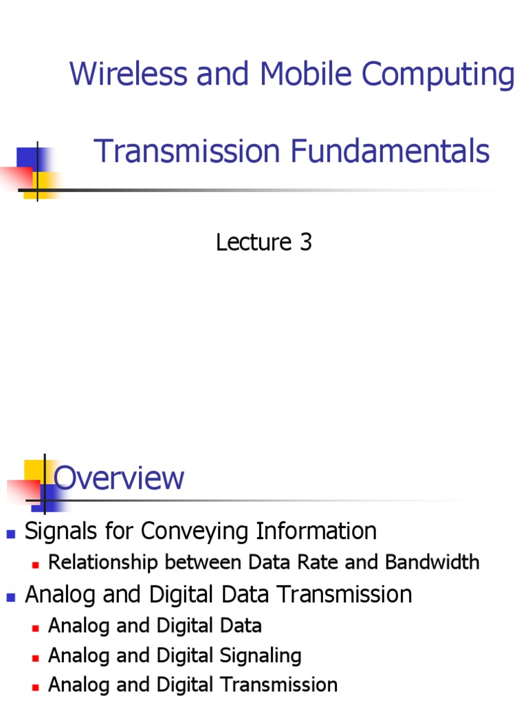 Wireless and Mobile Computing Transmission Fundamentals | PDF ...