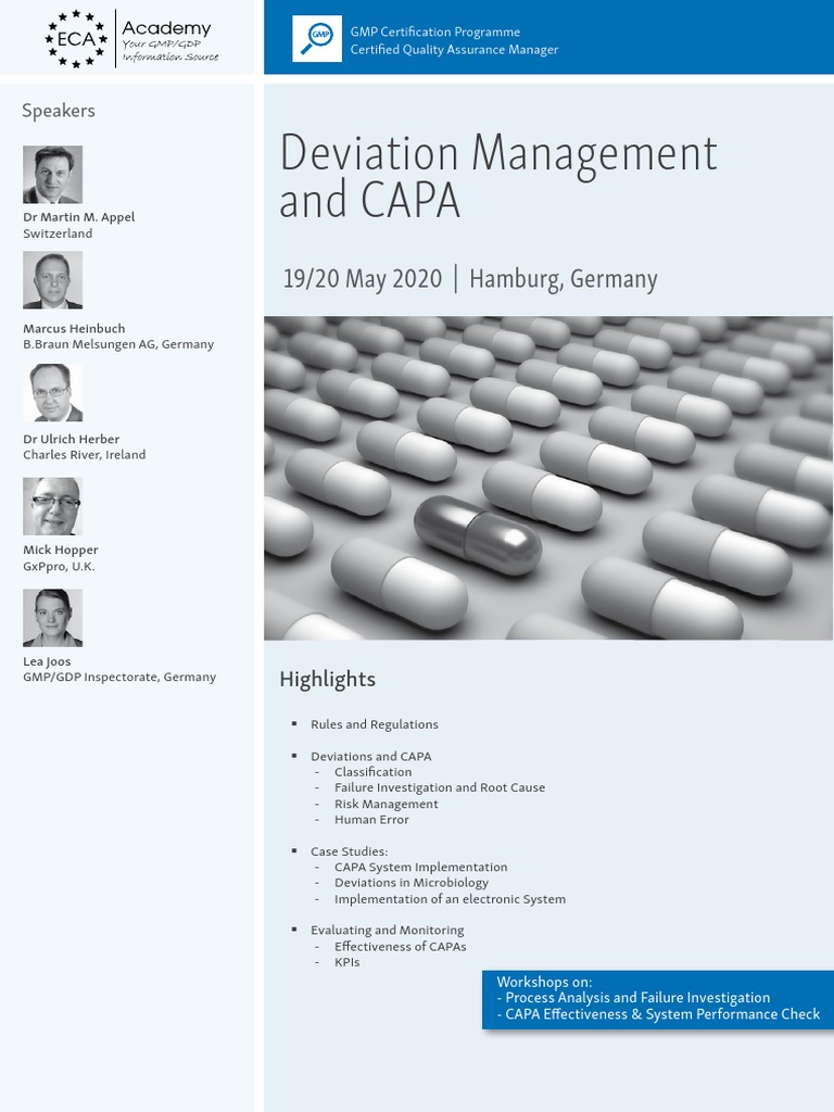 CAPA and Deviation Management Training | PDF | Risk Management | Receipt
