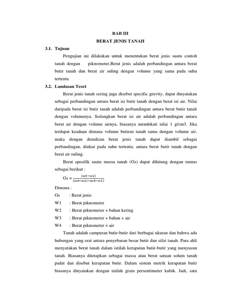 Berat Jenis Tanah | PDF