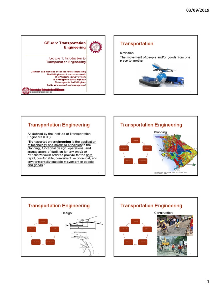 1 - Introduction To Transportation Engineering | PDF | Metro Manila ...
