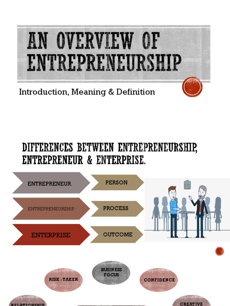 Distinctions: Entrepreneur vs. Entrepreneurship | PDF ...