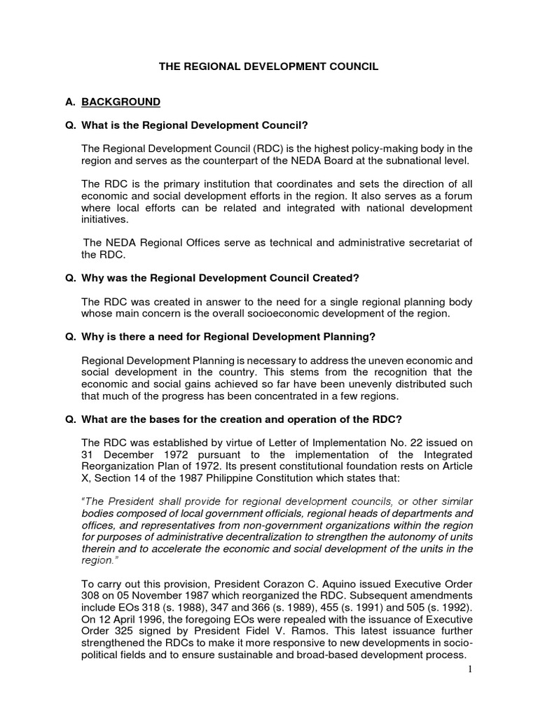 Understanding Regional Development Councils | PDF | Committee | Social ...
