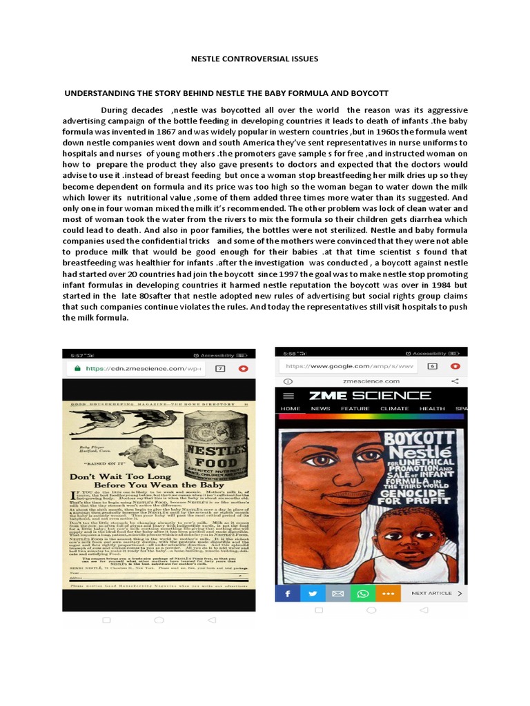 Nestle Controversial Issues | PDF | Infant Formula | Nestlé