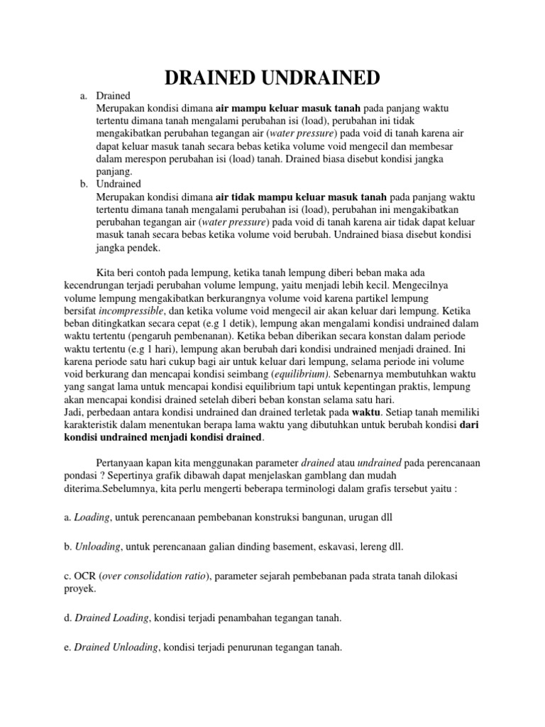 Drained Undrained | PDF