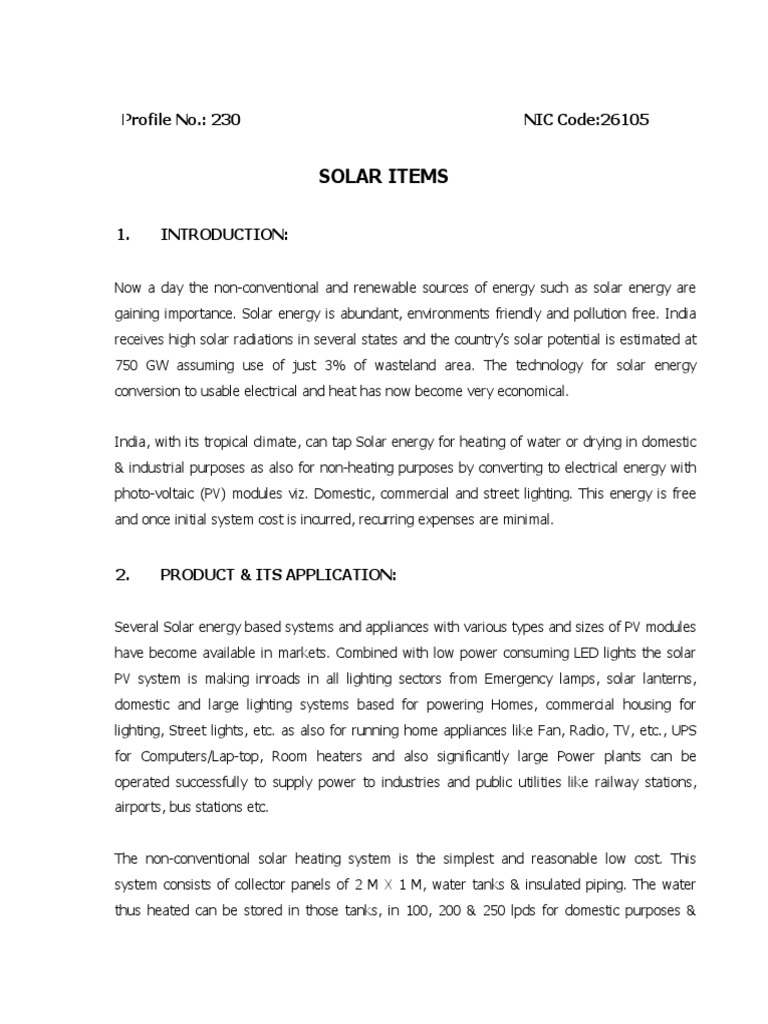 Solar Items | PDF | Solar Power | Solar Panel