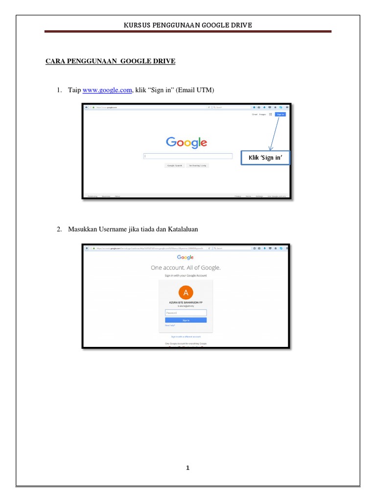 Cara Penggunaan Google Drive | PDF
