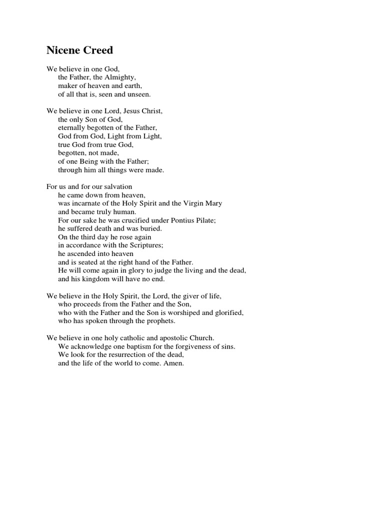 Nicene Creed | PDF | Natural Selection | God The Father