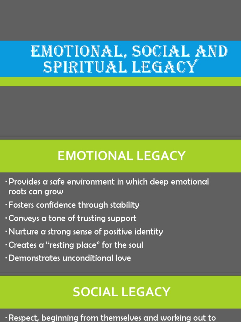 Social, Emotional and Spiritual Legacy | PDF