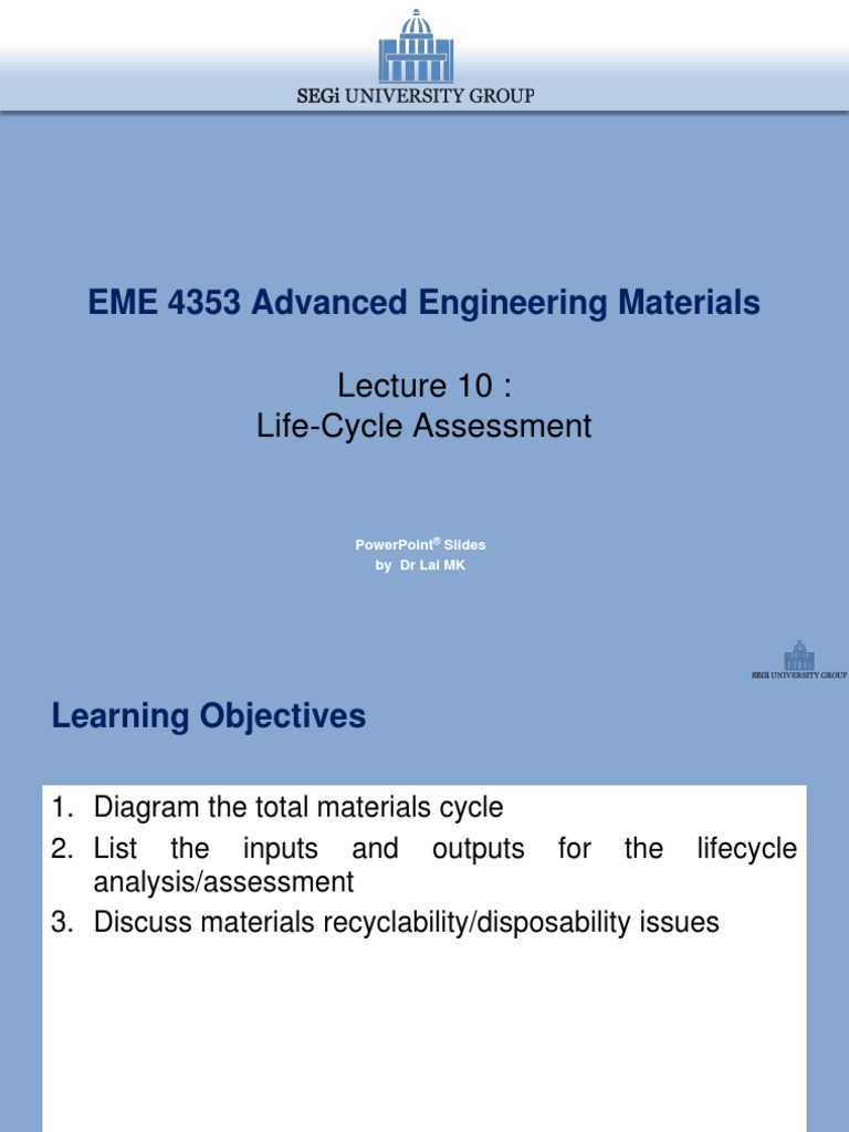Life Cycle Assessment | PDF | Life Cycle Assessment | Economy And The ...