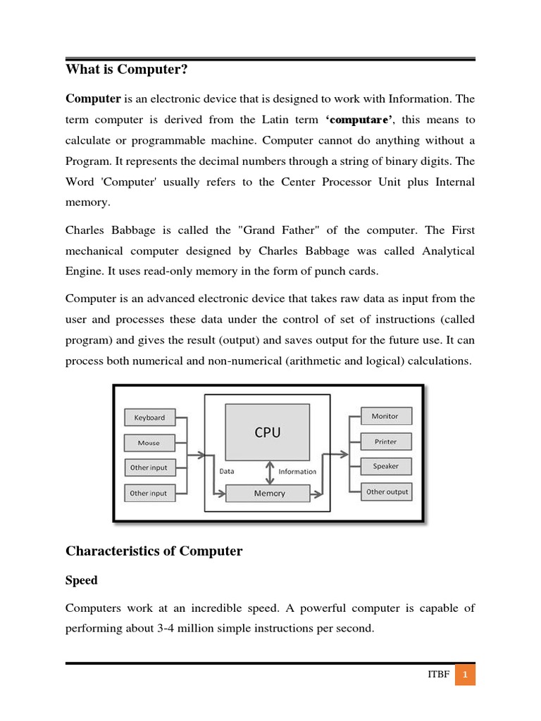 A Computer Is An Electronic Device | PDF | Central Processing Unit ...