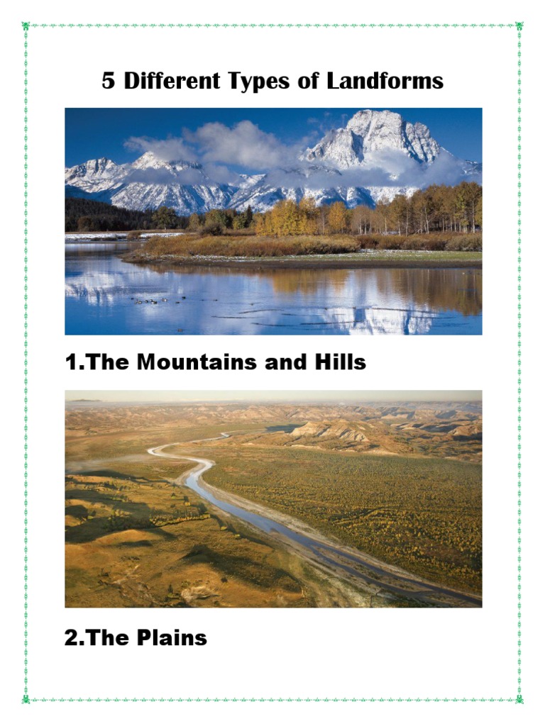 5 Types of Landforms: Mountains, Plains, Plateaus, Deserts & Valleys | PDF