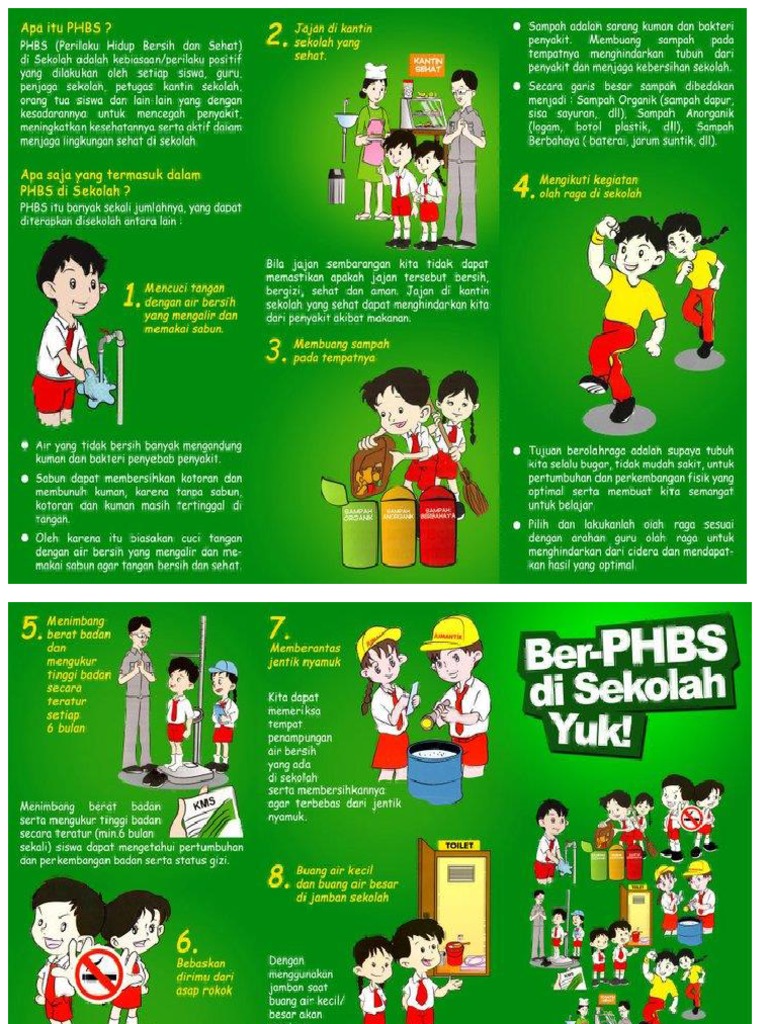 Leaflet Phbs Sekolah | PDF
