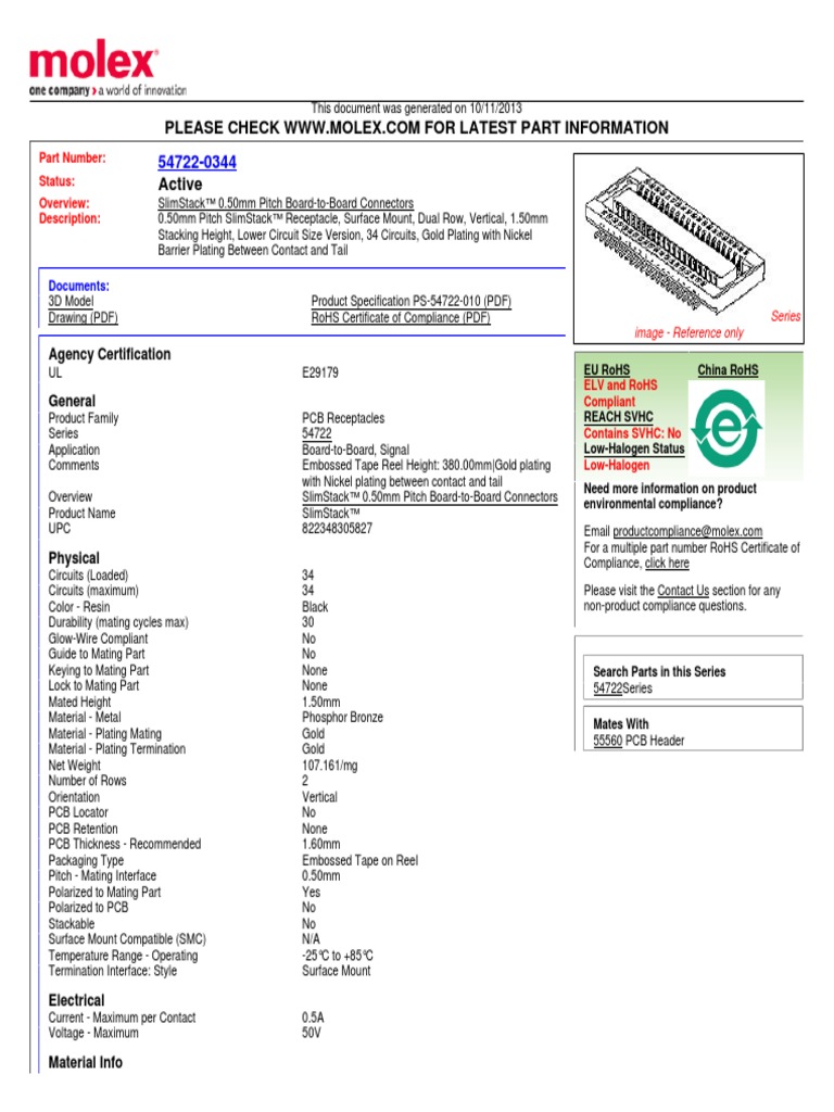 PCB Receptacles Datasheet | PDF | Printed Circuit Board | Electrical ...