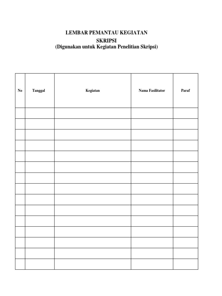 Format Logbook Skripsi | PDF